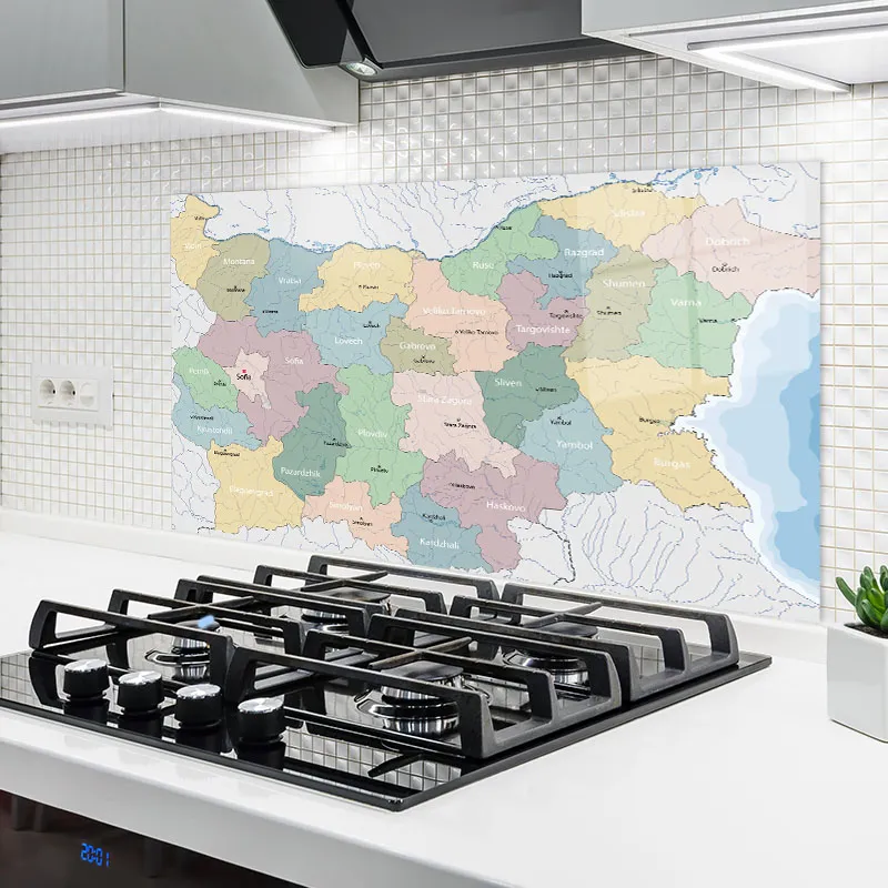 Panou Sticla Bucatarie Bulgaria Map - ArtHub