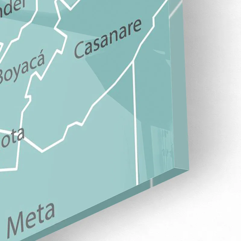 Tablou Sticla Colombia Map - ArtHub